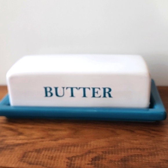 Mainstays | Kitchen | Mainstays Turquoise Ceramic Butter Tray | Poshmark